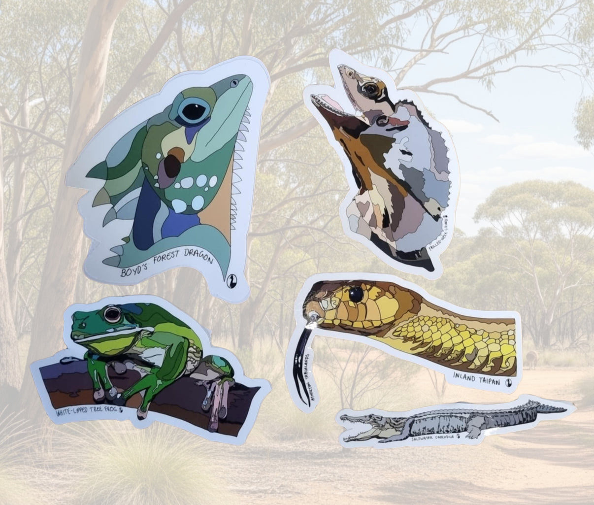 Reptiles and amphibians sticker pack – Wild Faces