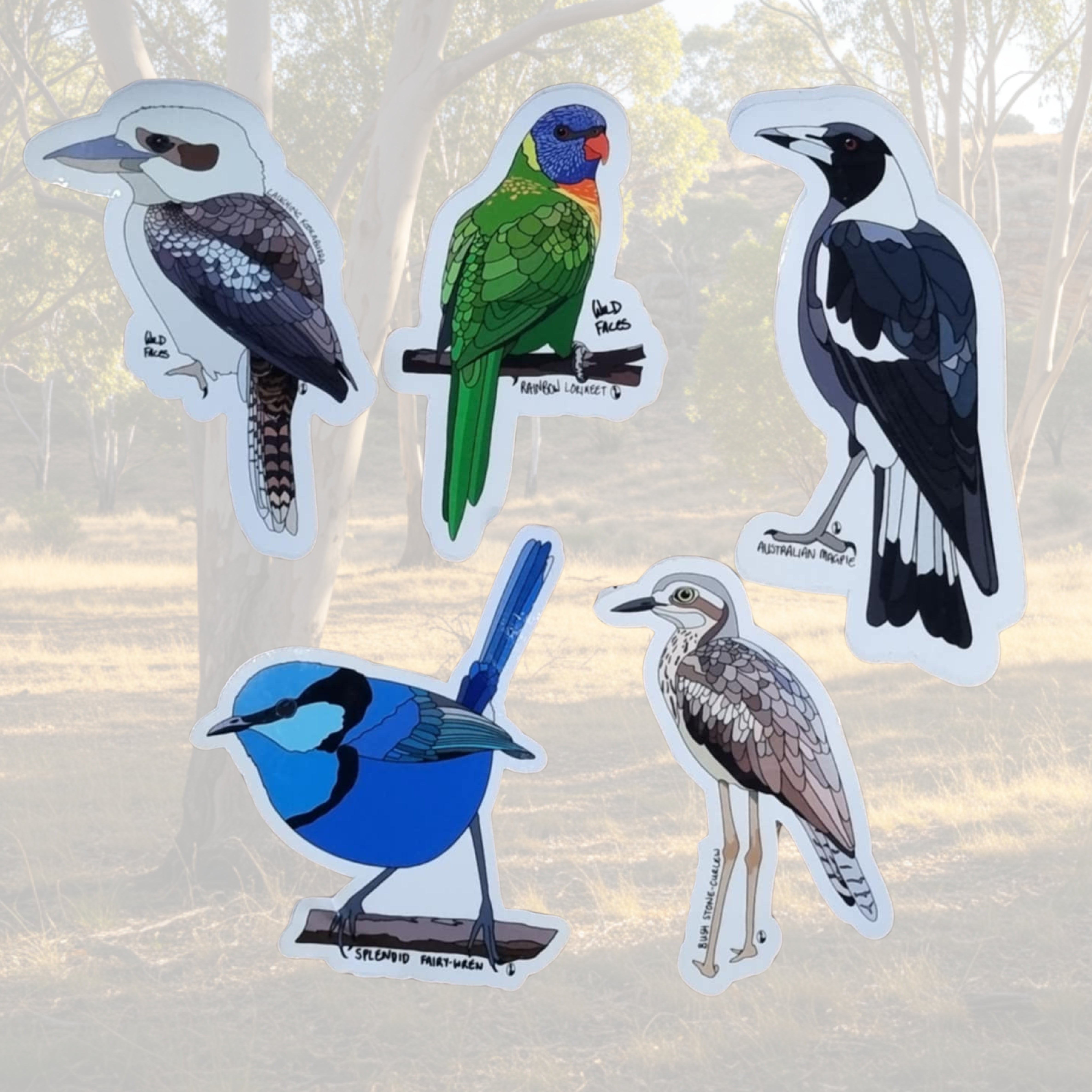 Regional favourites sticker pack – Wild Faces